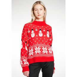 Haily's Haily&rsquo;s Damen HaILY&rsquo;S Weihnachtspullover &raquo;LS P CK Sn44owy&laquo; rot S (36)