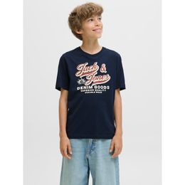 Jack & Jones Jack & Jones Junior Jungen T-Shirt &raquo;JJELOGO TEE SS ONECK 2 COL AW25 NOOS JNR&laquo; blau 128