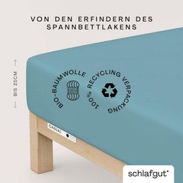 Schlafgut Spannbettlaken &raquo;CASUAL Bettlaken 100% gek&auml;mmte Bio-Baumwolle, 150 g/m&sup2;, Spannbetttuch&laquo; Bettlaken bis 25 cm H&ouml;he, langlebig, weich, Antipilling-