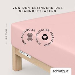 Schlafgut Spannbettlaken &raquo;CASUAL Bettlaken 100% gek&auml;mmte Bio-Baumwolle, 150 g/m&sup2;, Spannbetttuch&laquo; Bettlaken bis 25 cm H&ouml;he, langlebig, weich, Antipilling-