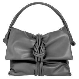 Samantha Look Damen Henkeltasche echt Leder, Made in Italy schwarz
