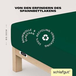 Schlafgut Spannbettlaken &raquo;EASY JERSEY ELASTHAN Bettlaken, 170 g/m&sup2;, 95% Baumwolle, 5% Elasthan&laquo; Spannbettlaken bis 30 cm H&ouml;he, b&uuml;gelfrei, pflegeleicht, 