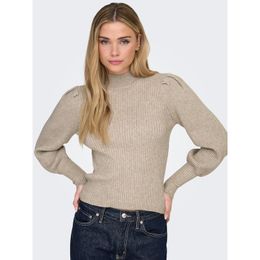 Only Damen Only Strickpullover &raquo;ONLKATIA L/S HIGHNECK PULLOVER KNT NOOS&laquo; Viskosemischung braun M