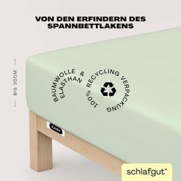 Schlafgut Spannbettlaken &raquo;EASY JERSEY ELASTHAN Bettlaken, 170 g/m&sup2;, 95% Baumwolle, 5% Elasthan&laquo; Spannbettlaken bis 30 cm H&ouml;he, b&uuml;gelfrei, pflegeleicht, 