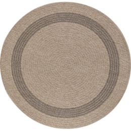 Teppich &raquo;RYE&laquo; rund 8 mm H&ouml;he beige Kunstfaser