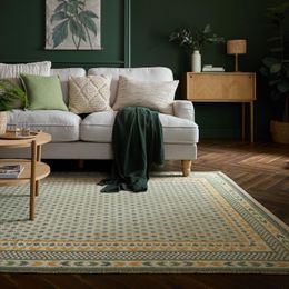 FLAIR RUGS Teppich &raquo;MARA JUTE&laquo; rechteckig 1 mm H&ouml;he Gewebter Jute-Bord&uuml;renteppich gr&uuml;n Baumwolle, Jute