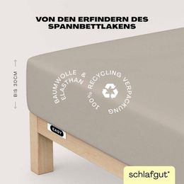 Schlafgut Spannbettlaken &raquo;EASY JERSEY ELASTHAN Bettlaken, 170 g/m&sup2;, 95% Baumwolle, 5% Elasthan&laquo; Spannbettlaken bis 30 cm H&ouml;he, b&uuml;gelfrei, pflegeleicht, 