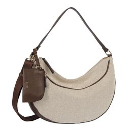 Gabor Damen Hobo &raquo;Sibylla&laquo; aus Canvas mit edlem Lederimitat, gl&auml;nzende Metalldetails & Gurtband