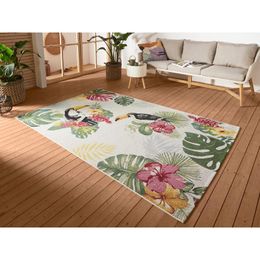 Hanse Home Outdoorteppich &raquo;Tropical Dream&laquo; rechteckig 3 mm H&ouml;he In-& Outdoor, Teppich, Wetterfest, Balkon, Garten, Wohnzimmer, Floral bunt Polyester, 
