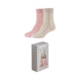 Camano Damen Sneakersocken &raquo;warm & cozy&laquo; 2 Paar tlg. mit Zopfmuster, Rippenb&uuml;ndchen 39-42