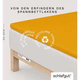 Schlafgut Spannbettlaken &raquo;PURE TOPPER Bio-Baumwolle mit Elasthan 170 g/m&sup2; f&uuml;r Topper bis 10 cm&laquo; PREMIUM Laken f&uuml;r Matratzen bis 10 cm H&ouml;he, dehnbar, blickdicht 