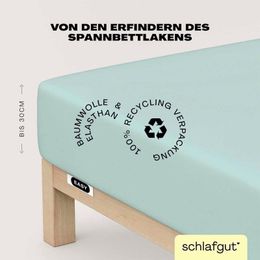 Schlafgut Spannbettlaken &raquo;EASY JERSEY ELASTHAN Bettlaken, 170 g/m&sup2;, 95% Baumwolle, 5% Elasthan&laquo; Spannbettlaken bis 30 cm H&ouml;he, b&uuml;gelfrei, pflegeleicht, 