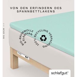 Schlafgut Spannbettlaken &raquo;PURE TOPPER Bio-Baumwolle mit Elasthan 170 g/m&sup2; f&uuml;r Topper bis 10 cm&laquo; PREMIUM Laken f&uuml;r Matratzen bis 10 cm H&ouml;he, dehnbar, blickdicht 