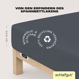 Schlafgut Spannbettlaken &raquo;EASY JERSEY ELASTHAN Bettlaken, 170 g/m&sup2;, 95% Baumwolle, 5% Elasthan&laquo; Spannbettlaken bis 30 cm H&ouml;he, b&uuml;gelfrei, pflegeleicht, 