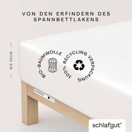 Schlafgut Spannbettlaken &raquo;CASUAL Bettlaken 100% gek&auml;mmte Bio-Baumwolle, 150 g/m&sup2;, Spannbetttuch&laquo; Bettlaken bis 25 cm H&ouml;he, langlebig, weich, Antipilling-
