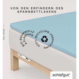 Schlafgut Spannbettlaken &raquo;PURE TOPPER Bio-Baumwolle mit Elasthan 170 g/m&sup2; f&uuml;r Topper bis 10 cm&laquo; PREMIUM Laken f&uuml;r Matratzen bis 10 cm H&ouml;he, dehnbar, blickdicht 