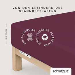 Schlafgut Spannbettlaken &raquo;CASUAL Bettlaken 100% gek&auml;mmte Bio-Baumwolle, 150 g/m&sup2;, Spannbetttuch&laquo; Bettlaken bis 25 cm H&ouml;he, langlebig, weich, Antipilling-
