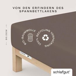 Schlafgut Spannbettlaken &raquo;CASUAL Bettlaken 100% gek&auml;mmte Bio-Baumwolle, 150 g/m&sup2;, Spannbetttuch&laquo; Bettlaken bis 25 cm H&ouml;he, langlebig, weich, Antipilling-