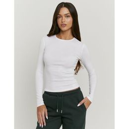 Tally Weijl Damen Langarmshirt &raquo;STSCOBELGI&laquo; Baumwollmischung, Basic Longsleeve mit Rundhals-Ausschnitt M