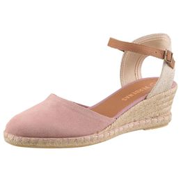 VERBENAS Damen VERBENAS Sandalette &raquo;MALENA SERRAJE&laquo; , Sommerschuh, Riemchensandale, Urlaubschuh mit Keilabsatz rosa 38