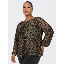 Only Carmakoma Damen Only CARMAKOMA Langarmshirt &raquo;CARFOREST LIFE L/S BOATNECK TOP JRS&laquo; schwarz XL