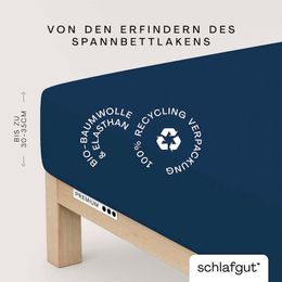 Schlafgut Spannbettlaken &raquo;PREMIUM Mako-Zwirn-Jersey, 220 g/m&sup2;, 95% Bio-Baumwolle, 5% Elasthan&laquo; Bettlaken bis 30 cm H&ouml;he, PREMIUM-Qualit&auml;t langlebig, perfekter 