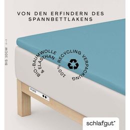 Schlafgut Spannbettlaken &raquo;PURE TOPPER Bio-Baumwolle mit Elasthan 170 g/m&sup2; f&uuml;r Topper bis 10 cm&laquo; PREMIUM Laken f&uuml;r Matratzen bis 10 cm H&ouml;he, dehnbar, blickdicht 