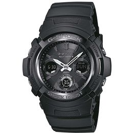 Casio G-Shock Herren Casio G-SHOCK Funkchronograph Solaruhr, Armbanduhr,Herrenuhr,digital bis 20 bar wasserd.Resinarmband schwarz