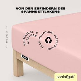 Schlafgut Spannbettlaken &raquo;EASY JERSEY ELASTHAN Bettlaken, 170 g/m&sup2;, 95% Baumwolle, 5% Elasthan&laquo; Spannbettlaken bis 30 cm H&ouml;he, b&uuml;gelfrei, pflegeleicht, 