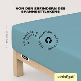 Schlafgut Spannbettlaken &raquo;EASY JERSEY ELASTHAN Bettlaken, 170 g/m&sup2;, 95% Baumwolle, 5% Elasthan&laquo; Spannbettlaken bis 30 cm H&ouml;he, b&uuml;gelfrei, pflegeleicht, 