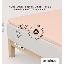 Schlafgut Spannbettlaken &raquo;PURE TOPPER Bio-Baumwolle mit Elasthan 170 g/m&sup2; f&uuml;r Topper bis 10 cm&laquo; PREMIUM Laken f&uuml;r Matratzen bis 10 cm H&ouml;he, dehnbar, blickdicht 