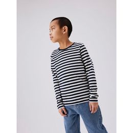 name it Jungen &raquo;NKMSALMO NREG LS TOP NOOS&laquo; im tollen Ringel-Look blau 116