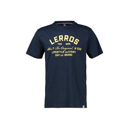 Lerros Herren Lerros T-Shirt &raquo;T-Shirt mit Print in &Uuml;bergr&ouml;&szlig;en&laquo; blau 6XL