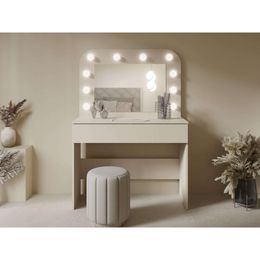 OTTO home Schminktisch &raquo;NANCY, BE A STAR! Hollywood Spiegel mit Beleuchtung und Schublade&laquo; B/T/H: 100/42,5/142cm, Kosmetiktisch mit viel Stauraum, LED
