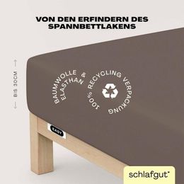 Schlafgut Spannbettlaken &raquo;EASY JERSEY ELASTHAN Bettlaken, 170 g/m&sup2;, 95% Baumwolle, 5% Elasthan&laquo; Spannbettlaken bis 30 cm H&ouml;he, b&uuml;gelfrei, pflegeleicht, 