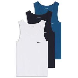 BOSS Herren BOSS Tanktop &raquo;3P RibClassic BOSS ONE&laquo; Ton in Ton Stickerei auf der Brust M