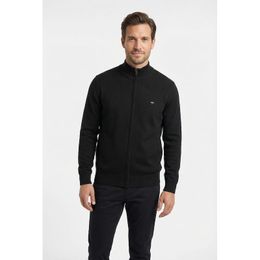 Fynch-Hatton Herren Fynch-Hatton Strickjacke bequeme Passform, mit Stehkragen, mit Eingrifftaschen blau XXXL (60/62)