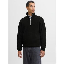 Jack & Jones Jack & Jones Herren Troyer &raquo;JJESOHO OLLIE KNIT HALF ZIP SN&laquo; Materialmix, relaxed fit schwarz S