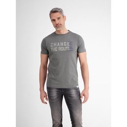 Lerros Herren Lerros T-Shirt &raquo;Unifarbenes T-Shirt mit Print&laquo; grau XXL