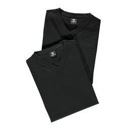 Lerros Herren Lerros T-Shirt &raquo;V-Neck Doppelpack T-Shirt in Premium Baumwollqualit&auml;t&laquo; schwarz 4XL