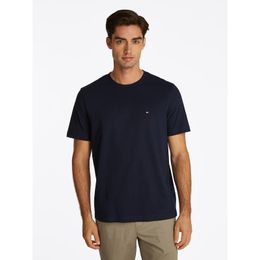 Tommy Hilfiger Herren T-Shirt &raquo;ESSENTIAL REGULAR FIT SOLID mit Stickerei&laquo; unifarben, casual, Baumwolle, Rundhals blau M