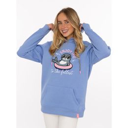Zwillingsherz Damen Hoodie &raquo;"Seepferdchen Cowbody"&laquo;, mit Stickerei, Kapuze, Fronttasche S/M