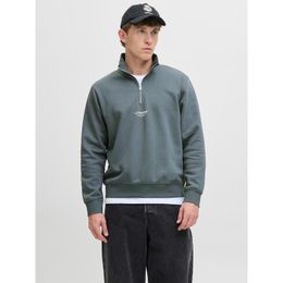 Jack & Jones Jack & Jones Herren Sweatshirt &raquo;JJESOHO SWEAT QUARTER ZIP HN NOOS&laquo;, Baumwollmischung, relaxed fit S