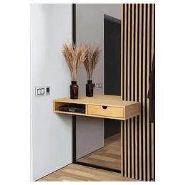 Stauraumschrank WOODMAN "Farsta", beige (natur), B:78cm H:12cm T:31cm, Schr&auml;nke, Stauraumschrank, Mit Holzfurnier aus Eiche, platzsparend, Wandmontage, FSC