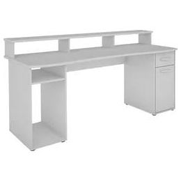 Gamingtisch ByLiving "Fantastic", wei&szlig; (wei&szlig;, wei&szlig;, wei&szlig;), B:180cm H:93cm T:65cm, Tische, Computertisch, mit Aufsatz, Breite 180 cm