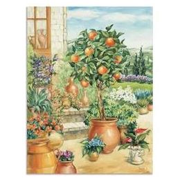 Wandbild Artland "Orangenbaum im Garten", gr&uuml;n (farbe bild(er): gr&uuml;n), B:90cm H:120cm, Bilder, als Alubild, Leinwandbild in verschied. Gr&ouml;&szlig;en