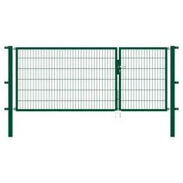 GAH Alberts Zaundoppelt&uuml;r ALBERTS "Flexo", gr&uuml;n, B:300cm H:120cm, Stahl, Tore, in verschiedenen Abmessungen