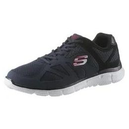 Sneaker Skechers "VERSE-FLASH POINT", Herren, Gr. 42, blau (nvbk navy), Leder, Textil, Schuhe Sneaker, Freizeitschuh, Halbschuh, Schn&uuml;rschuh mit Memory Foam-Ausstattung