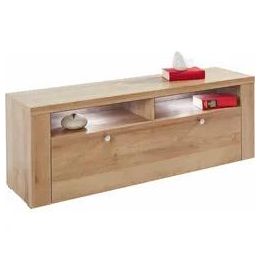 Lowboard OTTO HOME "Larona, zeitloses TV Board mit 1 Klappe und 2 offenen F&auml;chern", braun (eichefarben riviera), B:140cm H:49cm, Sideboards, Lowboard, Breite 140 cm, Fernsehbank, viel Stauraum, dekorative Rahmenoptik