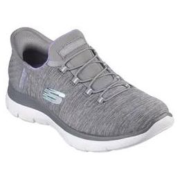 Slipper Skechers "SUMMITS DAZZLING HAZE", Herren, Gr. 36, grau (grau, meliert), Textil, Schuhe Slipper, Slip Ins Sneaker, Freizeitschuh mit dezenten Kontrastdetails